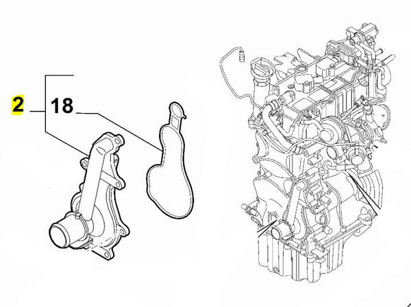 Water Pump Cover - Fiat & Alfa Romeo 55229063 – Partsworld-UK