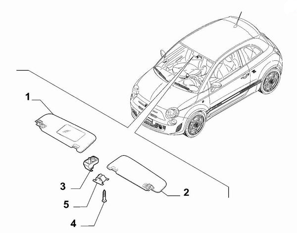 Sunvisor Support - 500 Abarth – Partsworld-UK