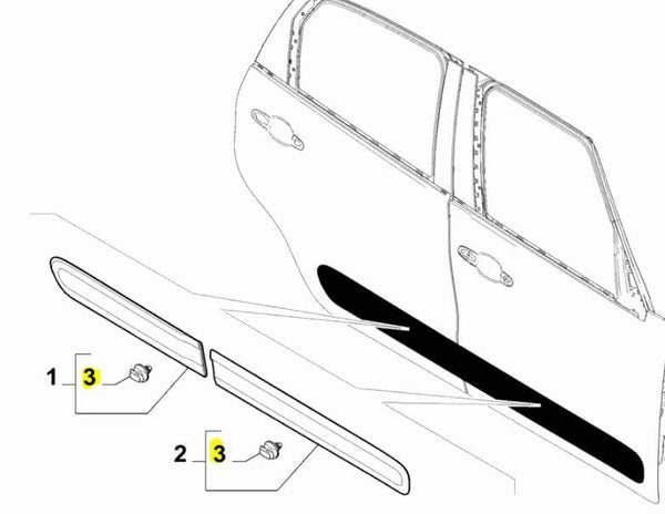 Door Moulding Clip - Fiat 500L 71755718 – Partsworld-UK