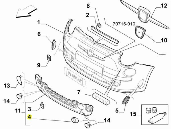 735481780 Front Fog Lamp Surround - 500 Abarth – Partsworld-UK