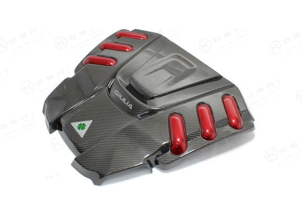 Koshi Carbon Fibre Engine Cover - Giulia QV – Partsworld-UK
